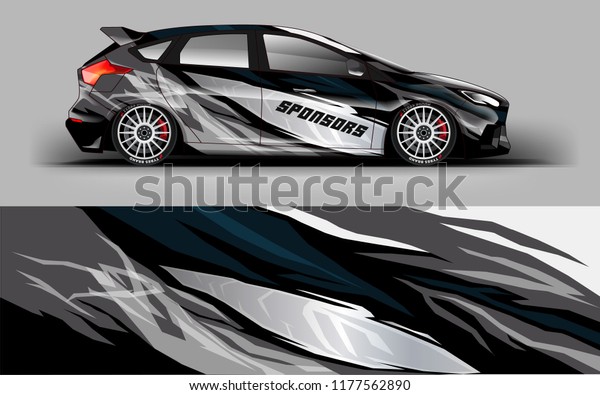 Car Wrap Graphic Racing Grey Background Stock Vector (Royalty Free ...