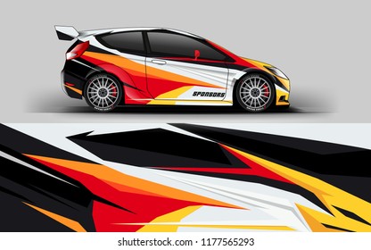 Car Wrap Graphic Racing Red Abstract Stock Vector (Royalty Free ...
