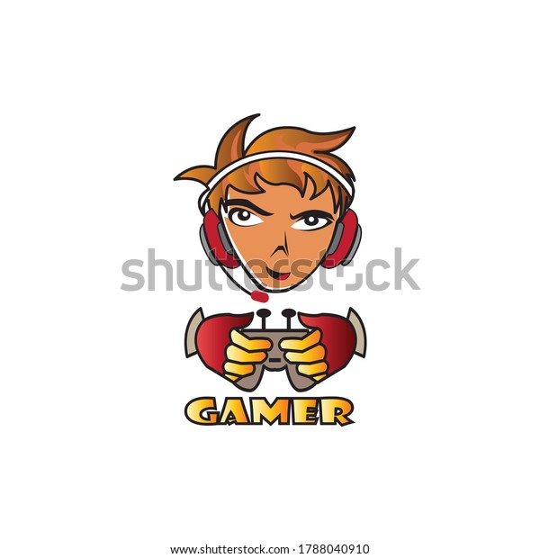 Caracter Gamer Logo Stick Vector Illustration: เวกเตอร์สต็อก (ปลอดค่า ...