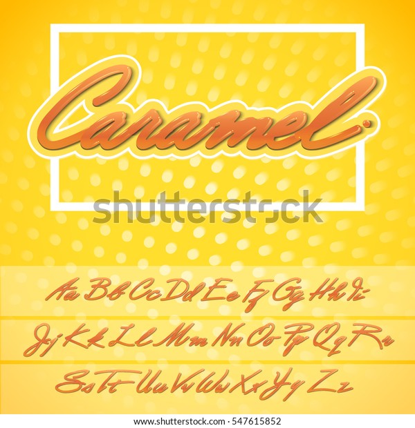 Caramel Alphabet Vector Font Made Caramel 스톡 벡터(로열티 프리) 547615852 ...