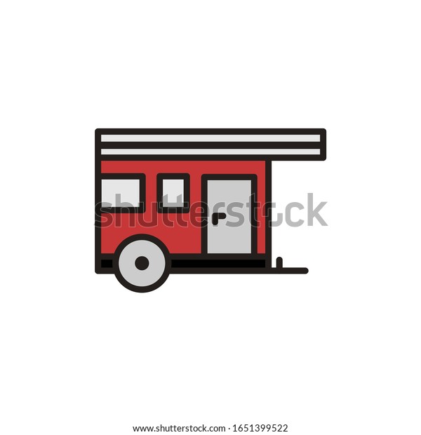 Caravan Trailer Icon Simple Flat Vector Stock Vector (Royalty Free ... Caravan Trailer Icon Simple Flat Vector Stock Vector (Royalty Free ...