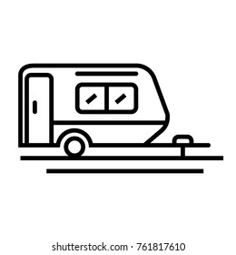 Caravan Vector Outline Icon Stock Vector (Royalty Free) 761817610 ...