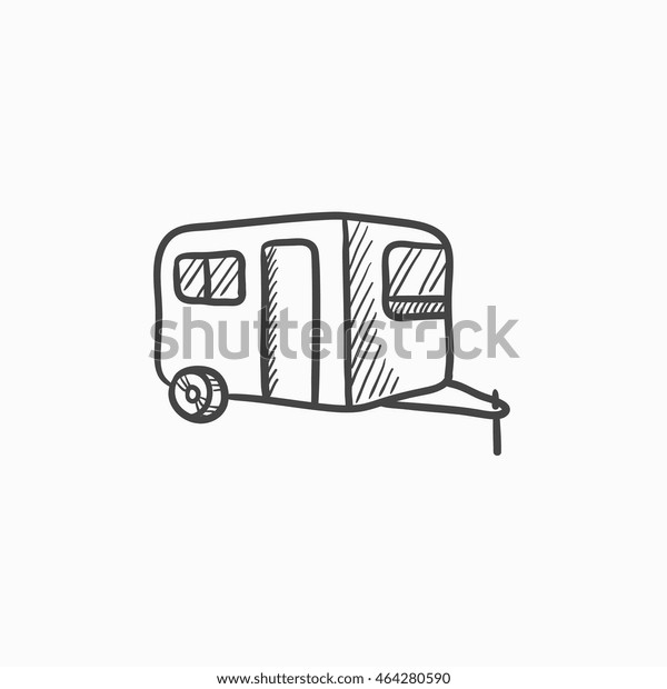 Caravan Vector Sketch Icon Isolated On Stock Vector (Royalty Free ...