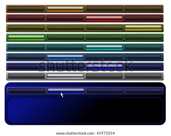 Carbon Blue Navigation Bar Collection Stock Vector (Royalty Free ...