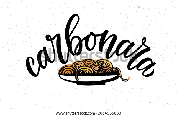 Carbonara Typography Poster Text Carbonara On Stock Vector (Royalty ...