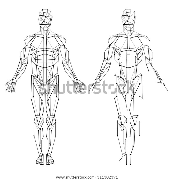Carcass Black Lines Human Destructed Human Stock Vector (Royalty Free ...