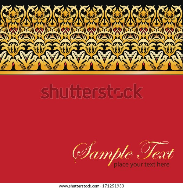 Card Golden Ornamental Border Vector Illustration Stock Vector (Royalty ...