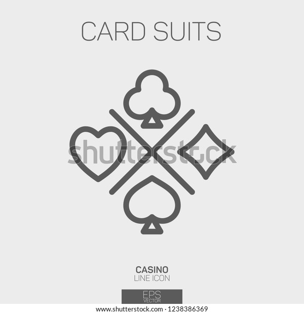 Card Suits Line Icon Stock Vector (Royalty Free) 1238386369