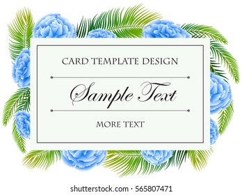 Card Template Blue Flowers Frame Illustration Stock Vector (Royalty ...