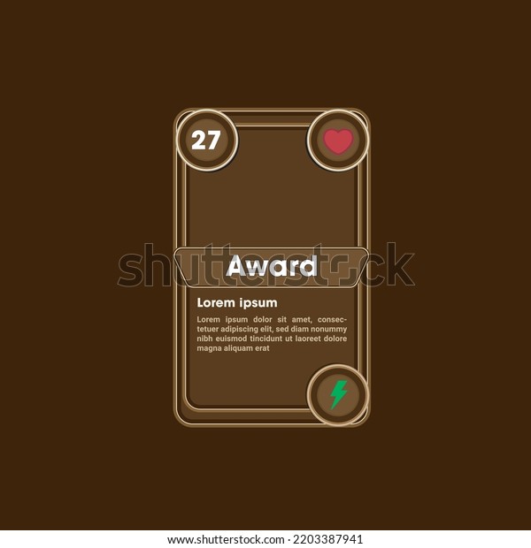 Card Ui Design Game Development Stock Vector (Royalty Free) 2203387941 ...
