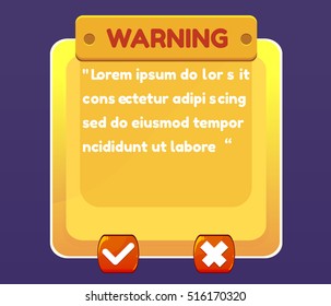 Cardboard Agreement Panel Ui Game Illustration Stock Vector (Royalty ...