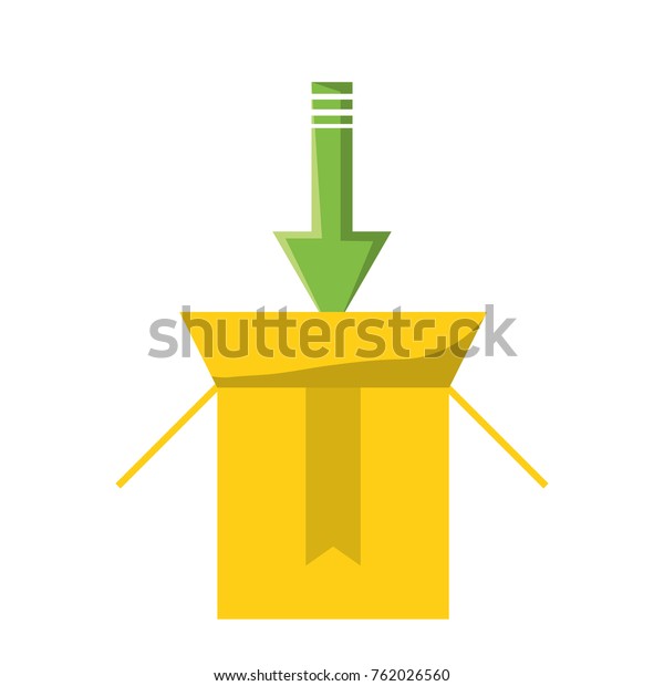 Cardboard Box Arrow Icon Stock Vector (Royalty Free) 762026560 ...