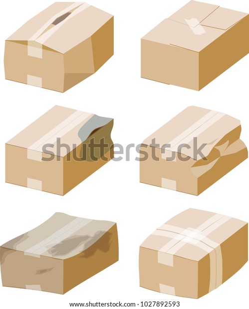 Cardboard Box Bad Packaging Stock Vector (Royalty Free) 1027892593 ...