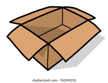 Brown Open Box Cartoon Vector Illustration Stock Vector (Royalty Free ...
