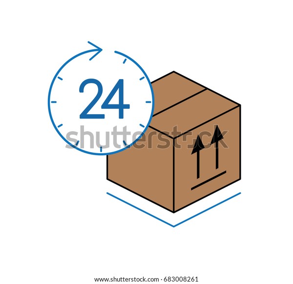 Cardboard Box Clock Isolated On White Stock Vector (Royalty Free ...