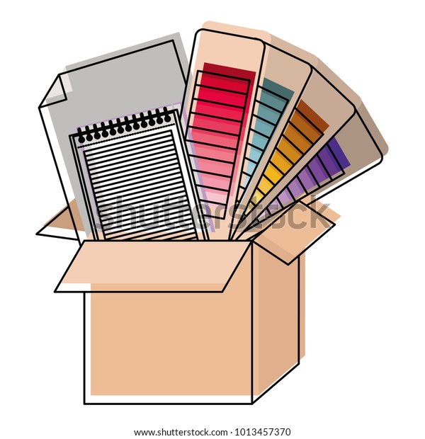 Cardboard Box Color Palette Guide Notebook Stock Vector (Royalty Free ...