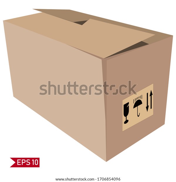 Cardboard Box Design Cartoon Style Illustration Stock Vector (Royalty ...