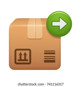 Cardboard Box Forward Button Realistic Icons Stock Vector (Royalty Free ...