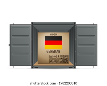 Cardboard Box Germany Cargo Container On Stock Vector (Royalty Free ...
