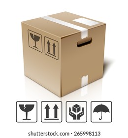 Cardboard Box Icon Packaging Symbols Vector Stock Vector (Royalty Free ...