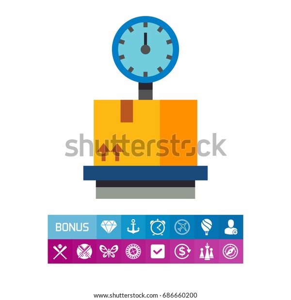 Cardboard Box On Storage Scales Icon Stock Vector (Royalty Free ...