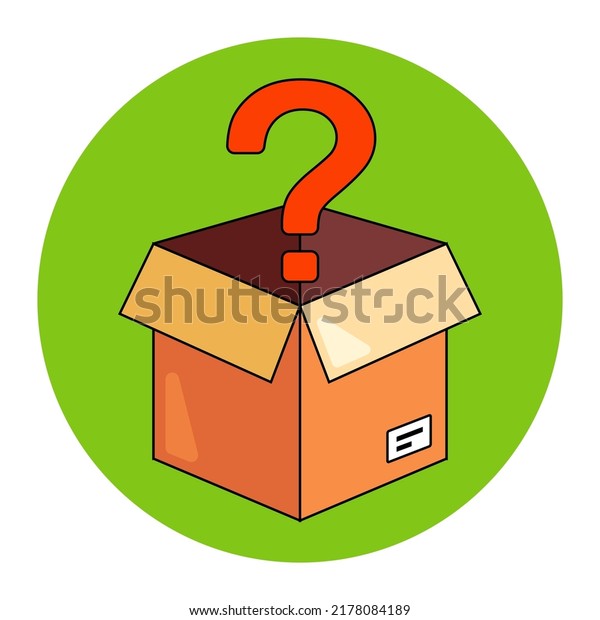 Cardboard Box Red Question Mark Unpack: เวกเตอร์สต็อก (ปลอดค่าลิขสิทธิ์ ...