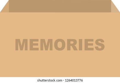 Cardboard Box Vector Memories Keepsake Concept Stock Vector (Royalty ...