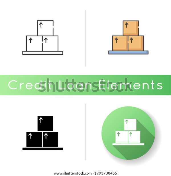 Cardboard Boxes Icon Pile Cargo Distribution Stock Vector (Royalty Free ...