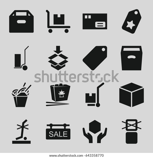 Cardboard Icons Set Set 16 Cardboard Stock Vector (Royalty Free ...