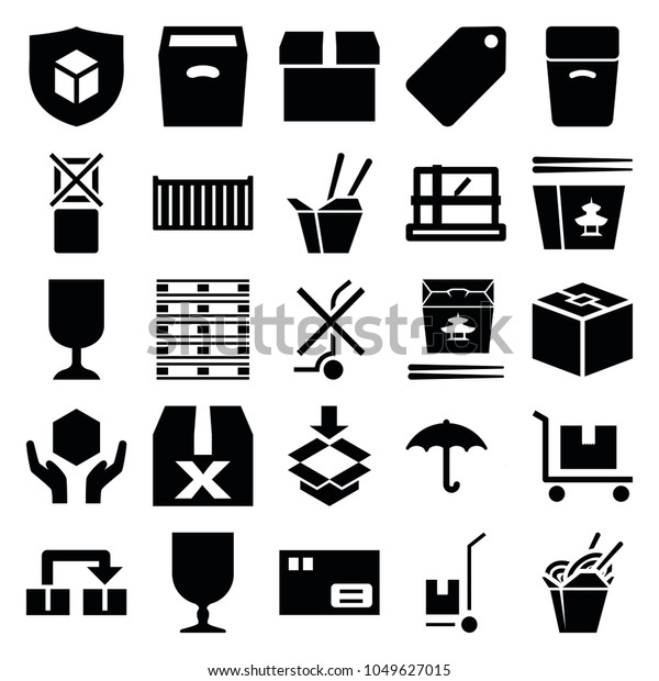 Cardboard Icons Set 25 Editable Filled Stock Vector (Royalty Free ...
