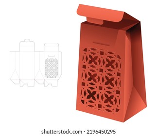 Cardboard Packaging Flip Bag Stenciled Window Stock Vector (Royalty ...