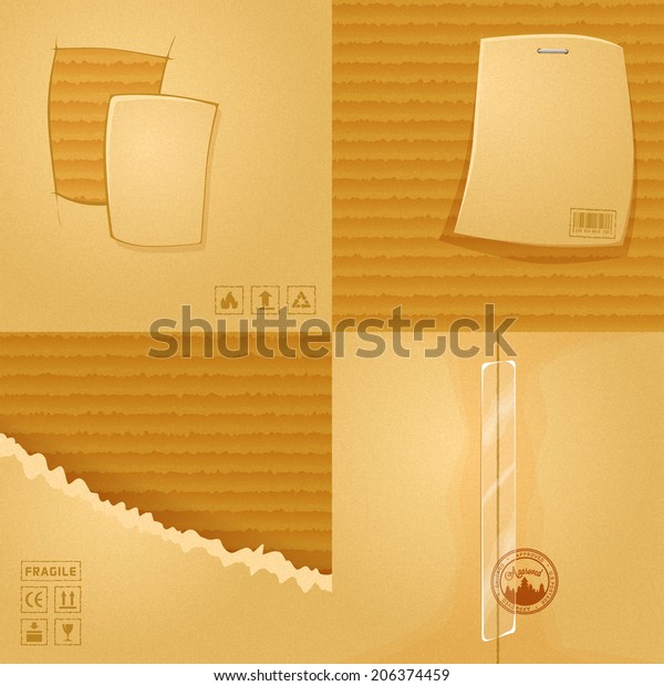 Cardboard Texture Cartoon Style Stock Vector (Royalty Free) 206374459 ...