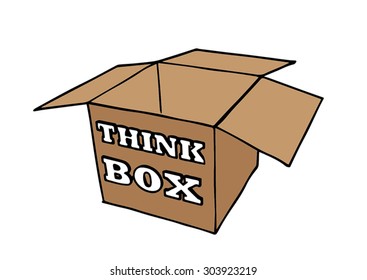 Cardboard Think Box Concept Stock Vector (Royalty Free) 303923219 ...