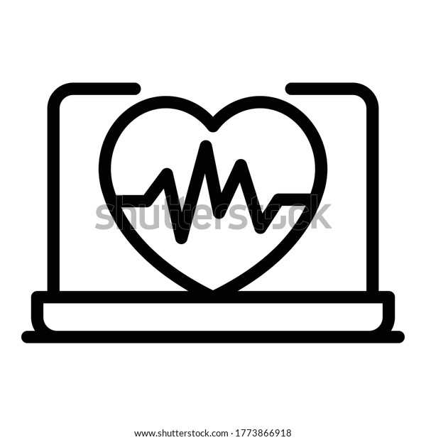 Cardiac Diagram Icon Outline Cardiac Diagram Stock Vector (Royalty Free ...
