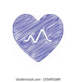 Cardiac Pulse Heart Pulse Line Simple Stock Vector (Royalty Free ...