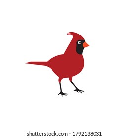 Cardinal Bird Cartoon Vector On White Stock Vector (Royalty Free ...