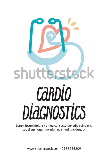 Cardio Diagnostics Poster Print Stethoscope Heart Stock Vector (Royalty ...