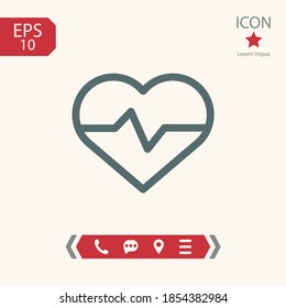 Cardio Line Icon Outline Vector Illustration Stock Vector (Royalty Free ...