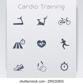 Cardio Training Rounded Square Icons Vector Stock Vector (Royalty Free) 345276878 | Shutterstock