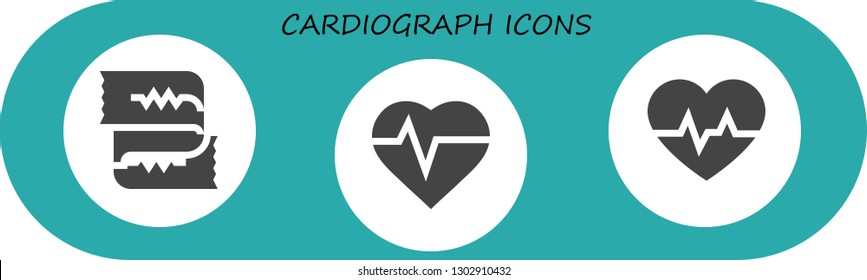 Cardiograph Icon Set 3 Filled Cardiograph Stock Vector (Royalty Free ...