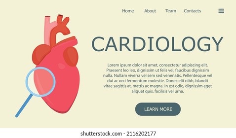 Cardiology Template Banner Flat Vector Illustration Stock Vector ...