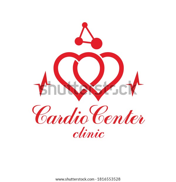 Cardiology Vector Conceptual Logo Created Red Stock Vector (Royalty ...