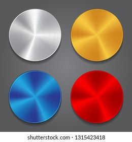 Cards Metal Background Vector Blank Button Stock Vector (Royalty Free ...