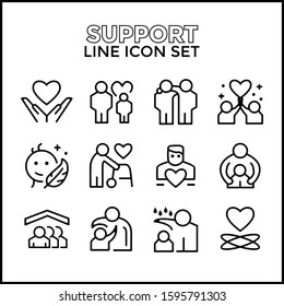 Care Support Icons Set Outline Set Stock Vector (Royalty Free ...