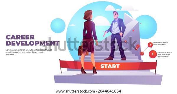 Career Development Poster Girl Worker Ladder Stock Vector (Royalty Free ...