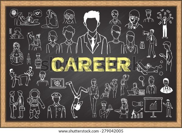 Career Doodles On Chalkboard Stock Vector (Royalty Free) 279042005