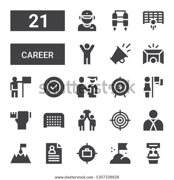 Career Icon Set Collection 21 Filled Stock Vector (Royalty Free ...