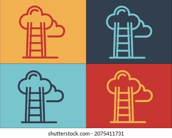 Career Ladder Logo Template Simple Flat Stock Vector (Royalty Free ...