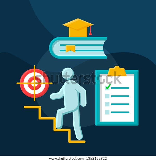 Career Ladder Movement Flat Concept Vector Stock Vector (Royalty Free ...