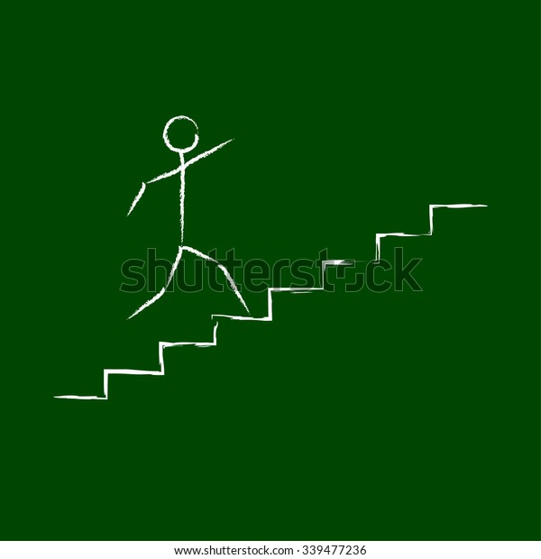 Career Ladder Vector Illustration Chalk Drawing Stock Vector (Royalty ...